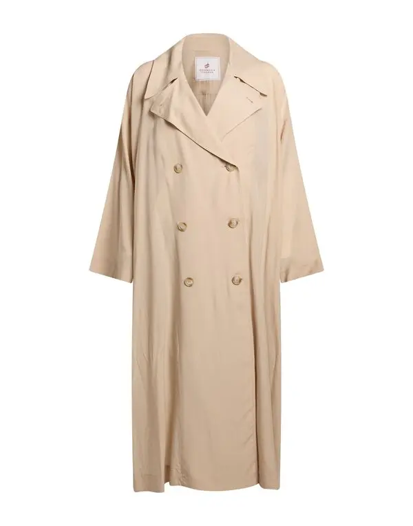 COMPAGNIA ITALIANA Sand Polyester Elastane Overcoat & Trench Coat