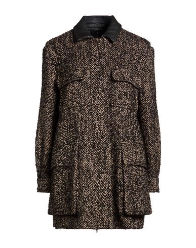 Max Mara Virgin Wool Blend Bouclé Coat With Leather Details