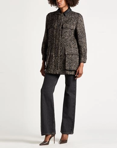 Max Mara Virgin Wool Blend Bouclé Coat With Leather Details