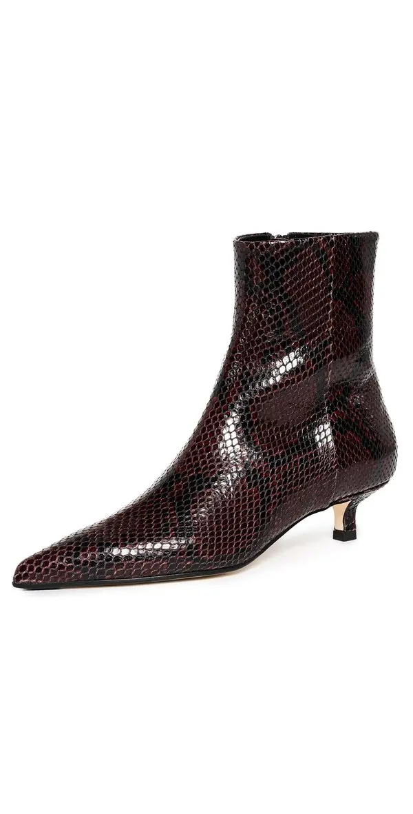 AeydĒ Sofie Snake Print Ankle Boots
