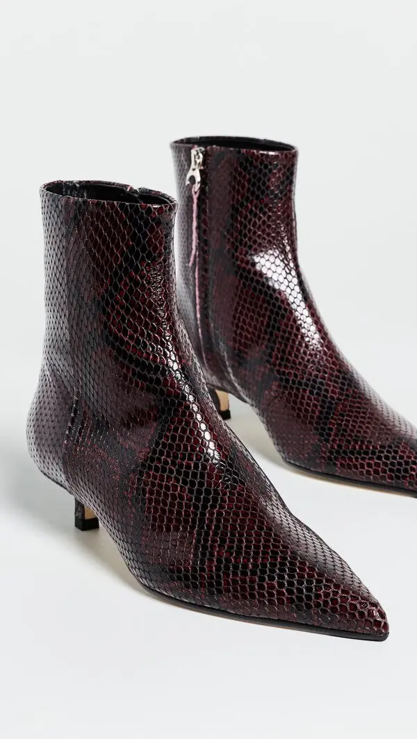 AeydĒ Sofie Snake Print Ankle Boots