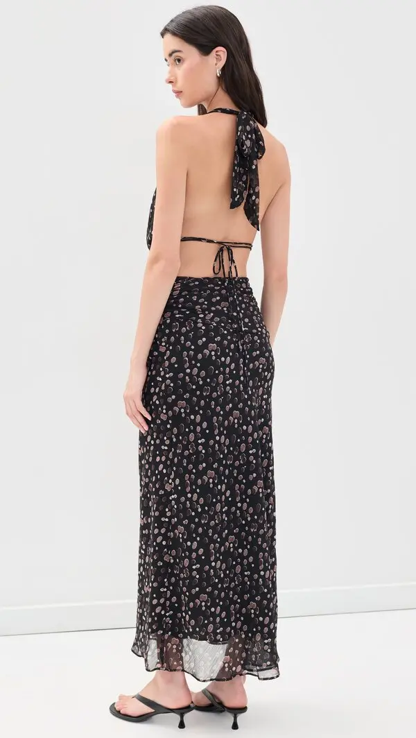 NIA Sampaio Polka Dot Maxi Dress