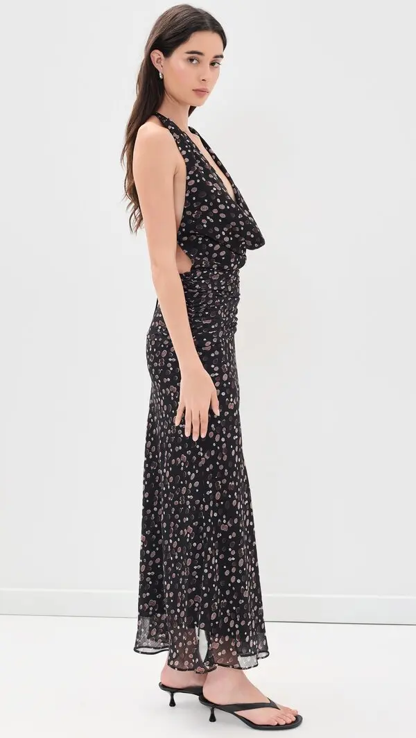NIA Sampaio Polka Dot Maxi Dress
