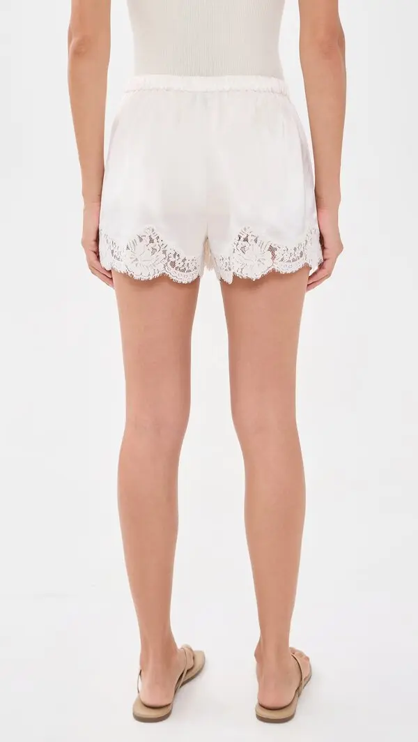 Cami Nyc Anora Satin Shorts With Lace Trim