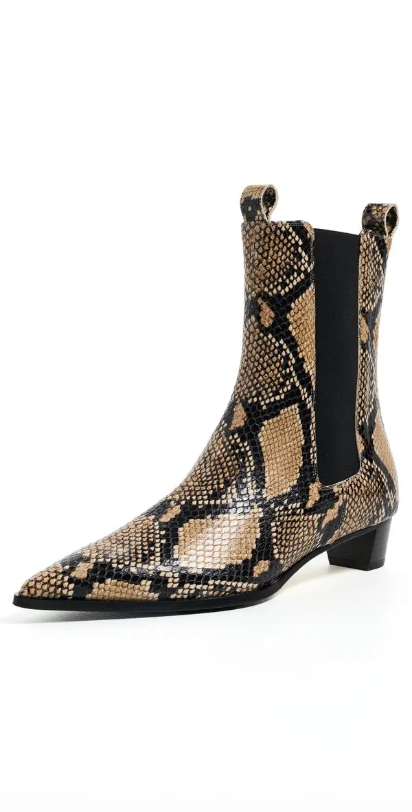 AeydĒ Kiki Snake Print Chelsea Boots
