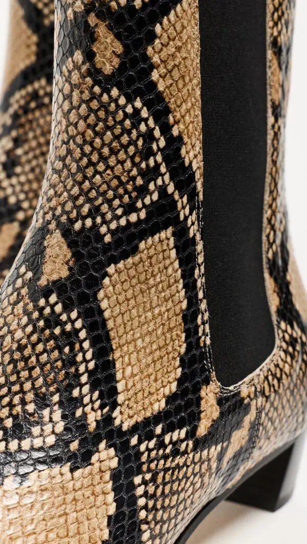 AeydĒ Kiki Snake Print Chelsea Boots