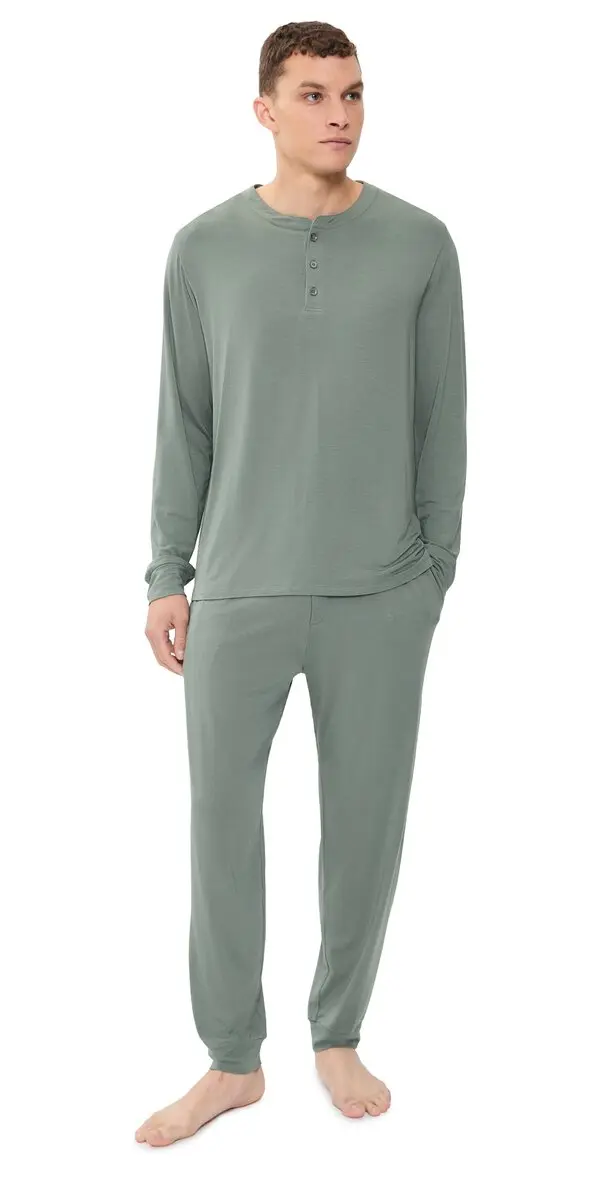 Eberjey Henry Long Pajamas Set - Desert Sage