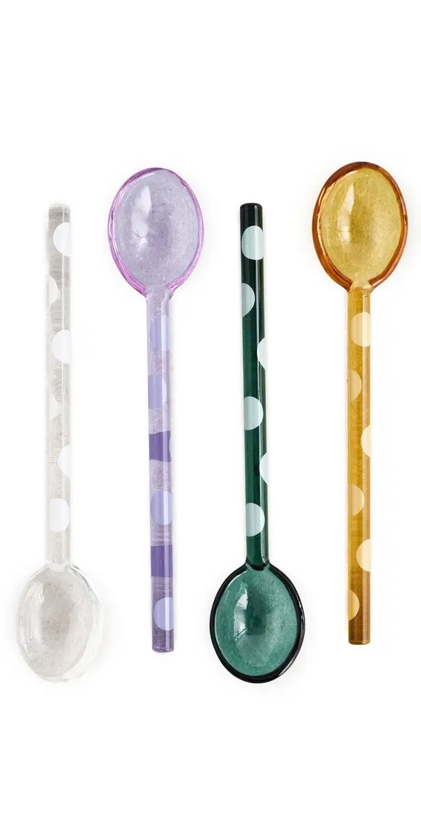 FAZEEK Polka Dot Spoons Set Of 4 - Multi