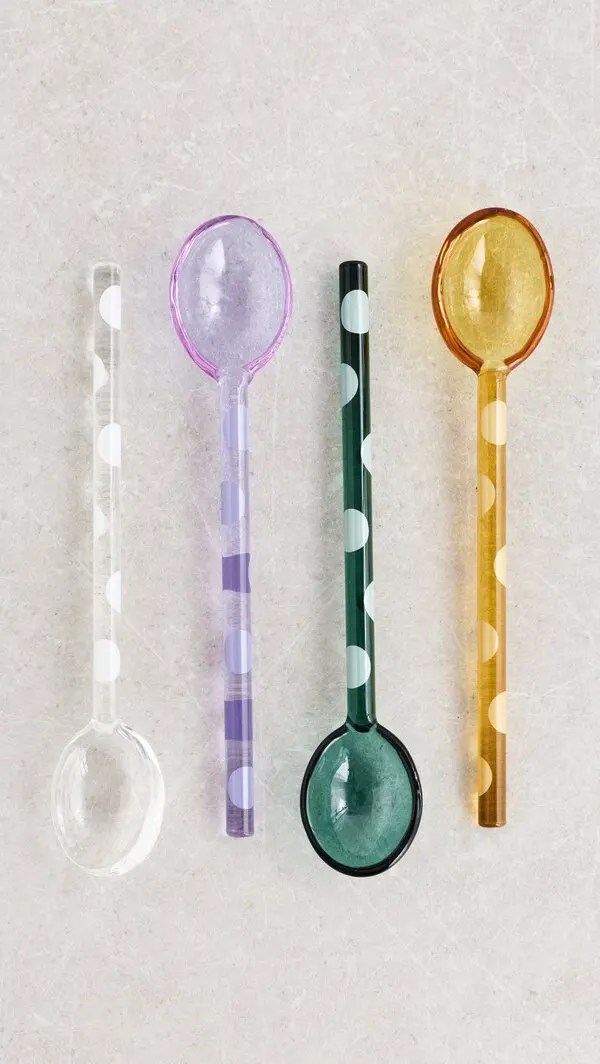 FAZEEK Polka Dot Spoons Set Of 4 - Multi