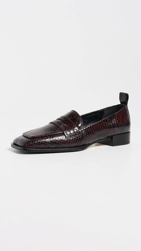 AeydĒ Blake Snake Print Leather Loafers