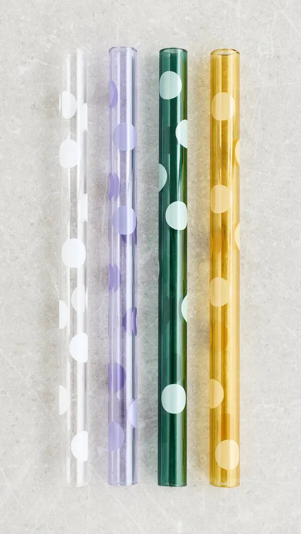 FAZEEK Polka Dot Smoothie Straws Set Of 4