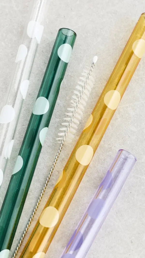 FAZEEK Polka Dot Smoothie Straws Set Of 4