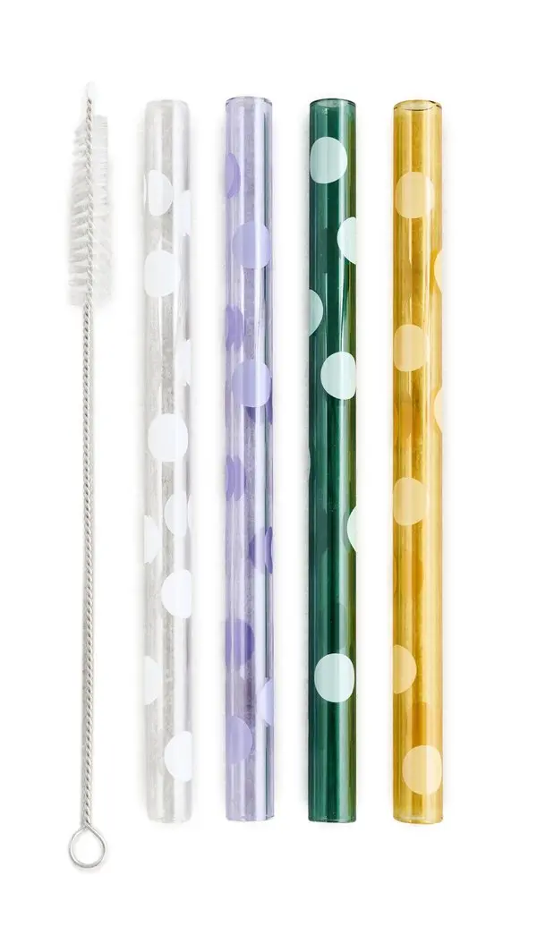 FAZEEK Polka Dot Smoothie Straws Set Of 4