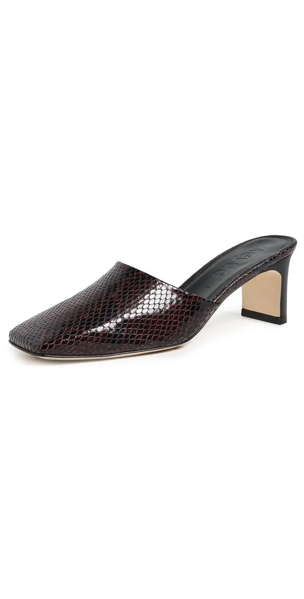 AeydĒ Blithe Snake Print Block Heel Pumps