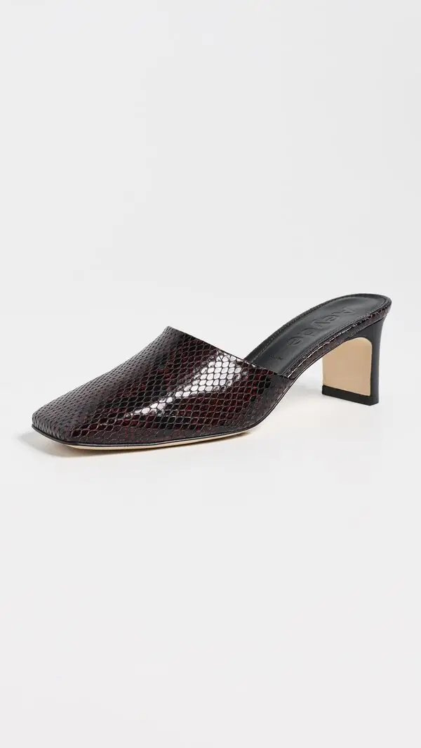 AeydĒ Blithe Snake Print Block Heel Pumps