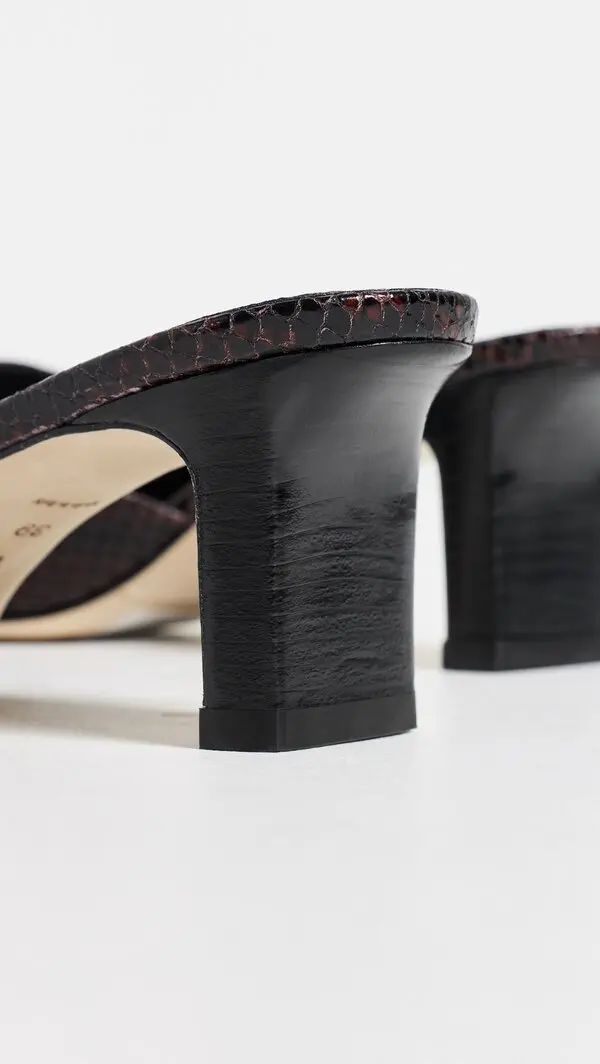 AeydĒ Blithe Snake Print Block Heel Pumps