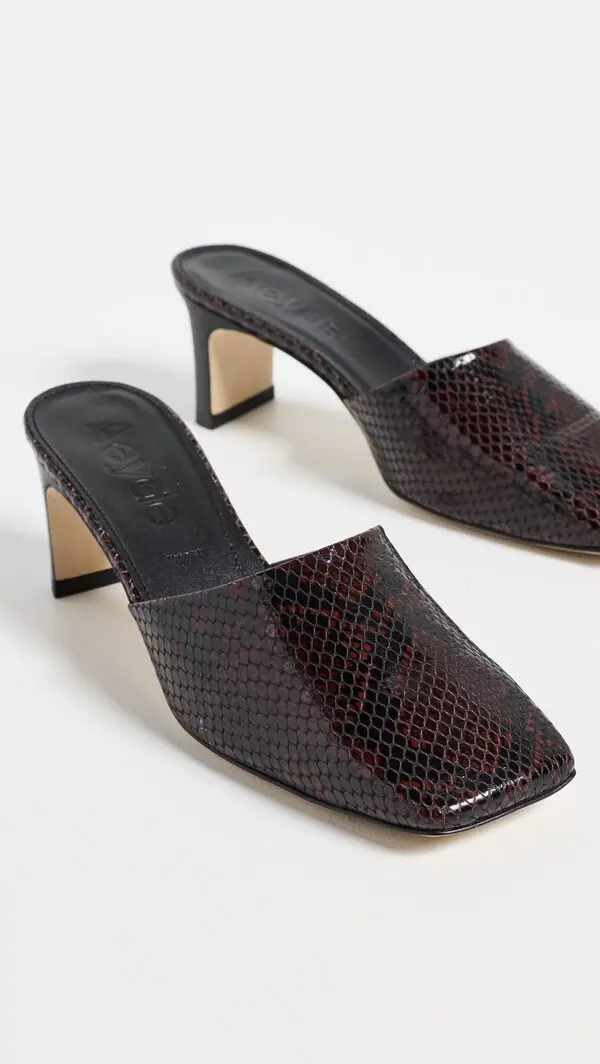 AeydĒ Blithe Snake Print Block Heel Pumps