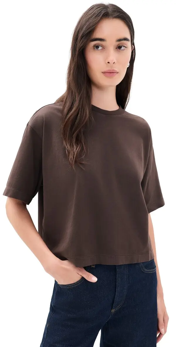 Madewell Boxy Tee In Lightweight Stretch Jersey - Dark Chicory