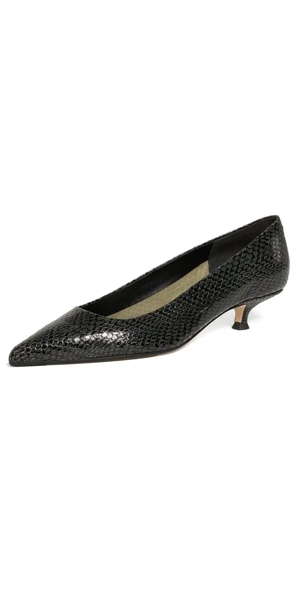 AeydĒ Cari Mini Snake Print Leather Pumps