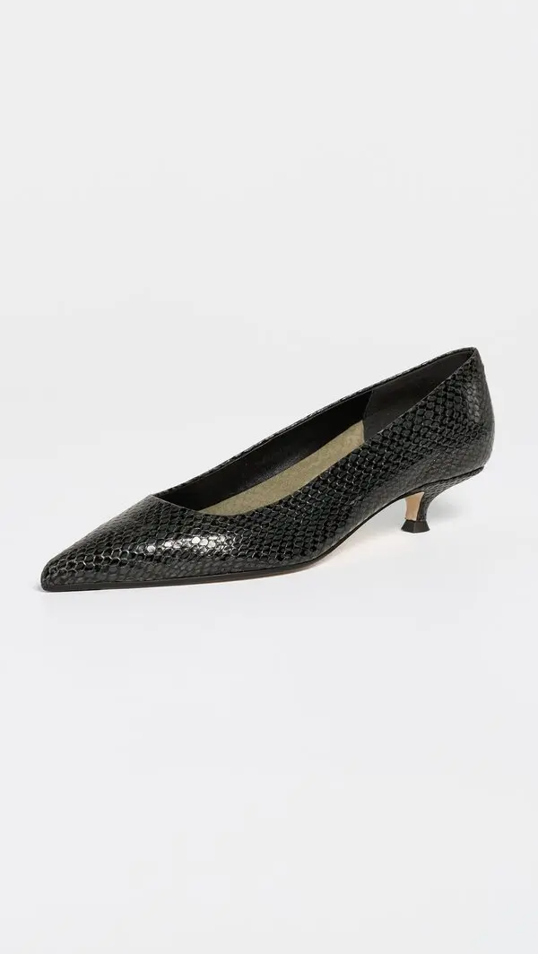 AeydĒ Cari Mini Snake Print Leather Pumps