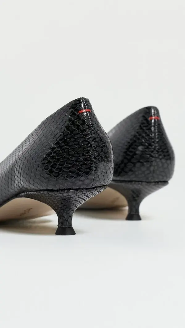 AeydĒ Cari Mini Snake Print Leather Pumps