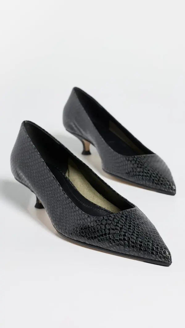 AeydĒ Cari Mini Snake Print Leather Pumps