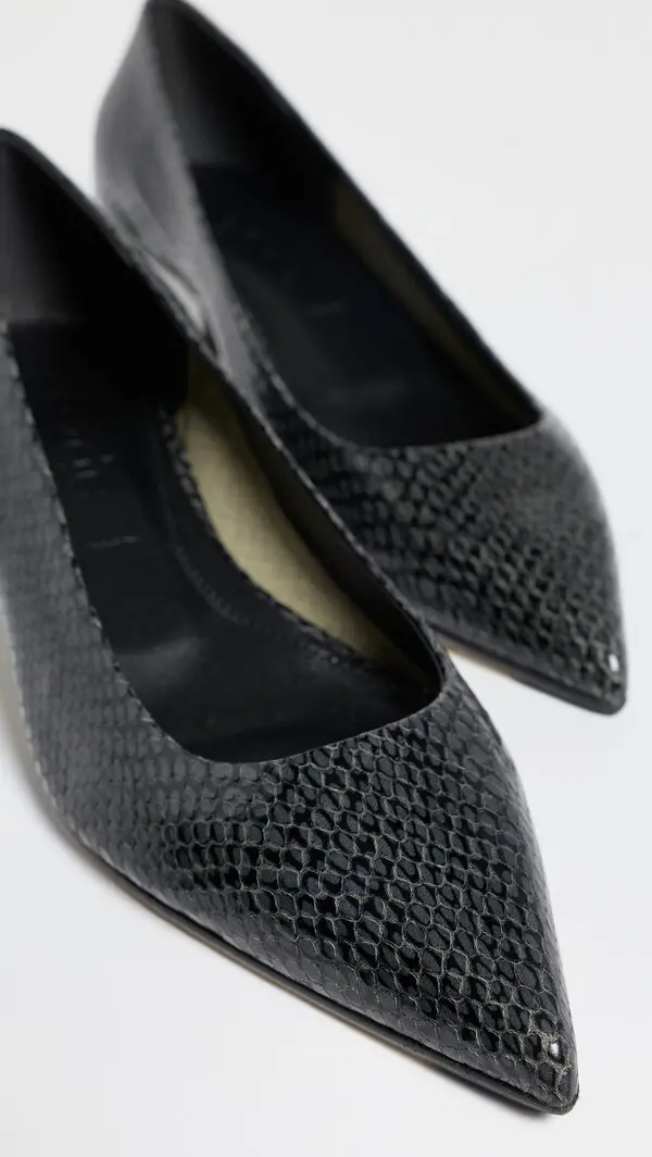 AeydĒ Cari Mini Snake Print Leather Pumps