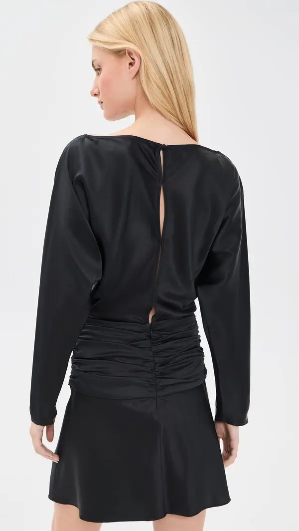 Staud Freda Silk Mini Dress - Black