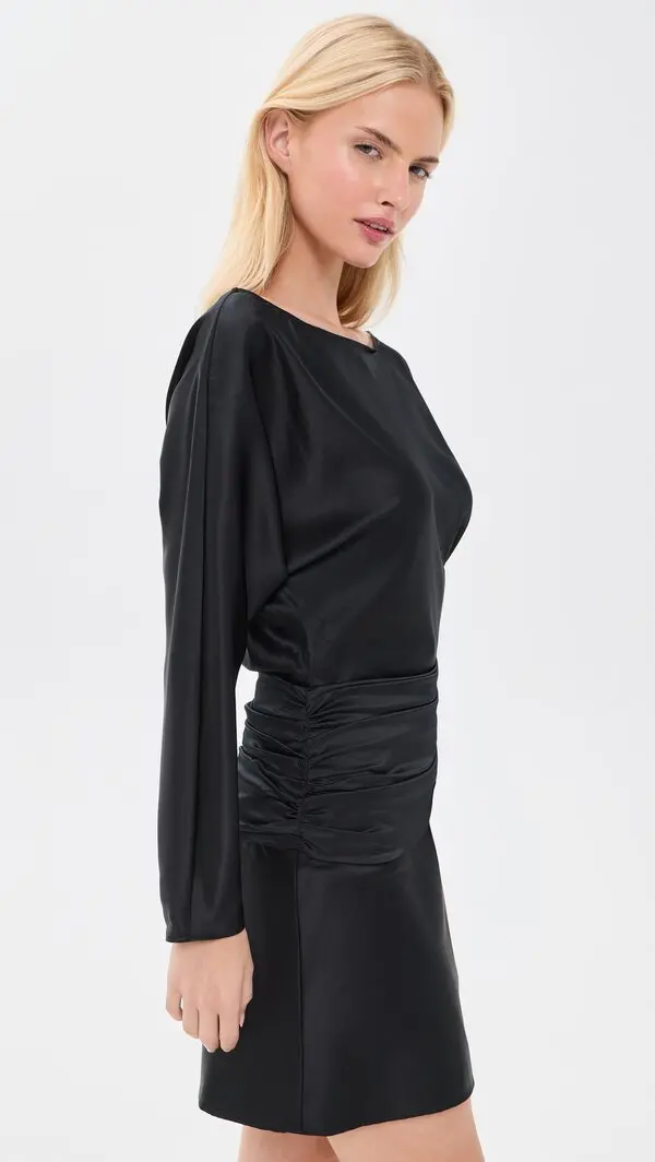 Staud Freda Silk Mini Dress - Black