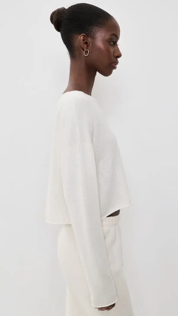 Eterne Cropped Boatneck Knit Top