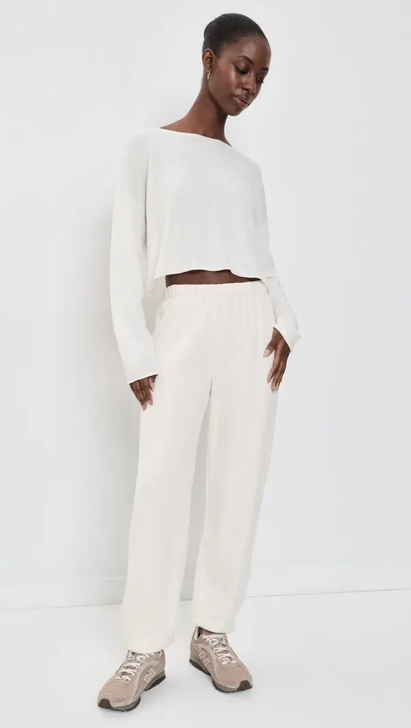 Eterne Cropped Boatneck Knit Top