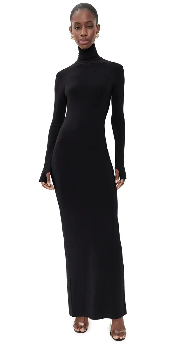 Norma Kamali Turtle Maxi Dress - Black
