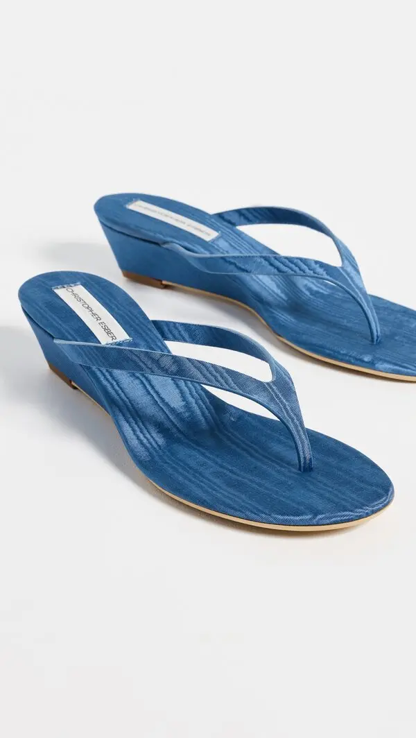 Christopher Esber Moire Weave Wedge Heels