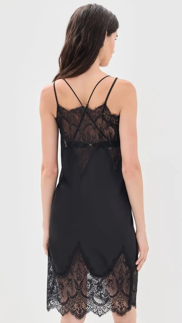 Norma Kamali Bias Slip Dress With Lace