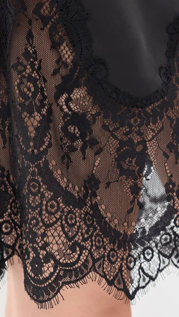 Norma Kamali Bias Slip Dress With Lace