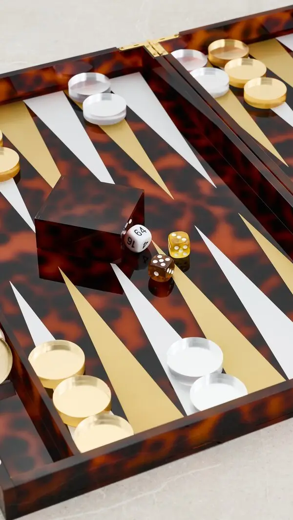 TIZO DESIGN Lucite Tortoise Backgammon Set