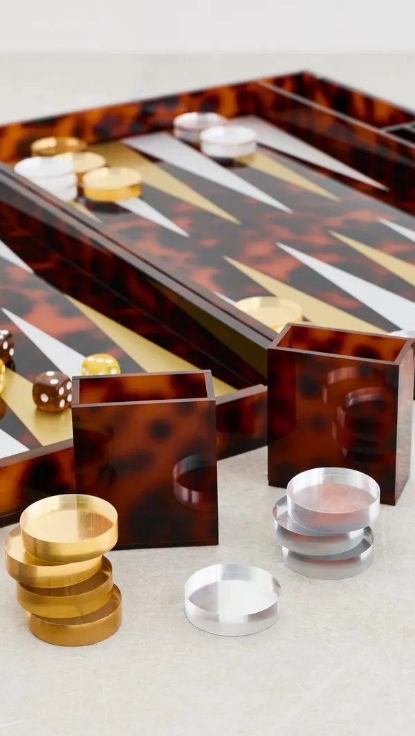 TIZO DESIGN Lucite Tortoise Backgammon Set