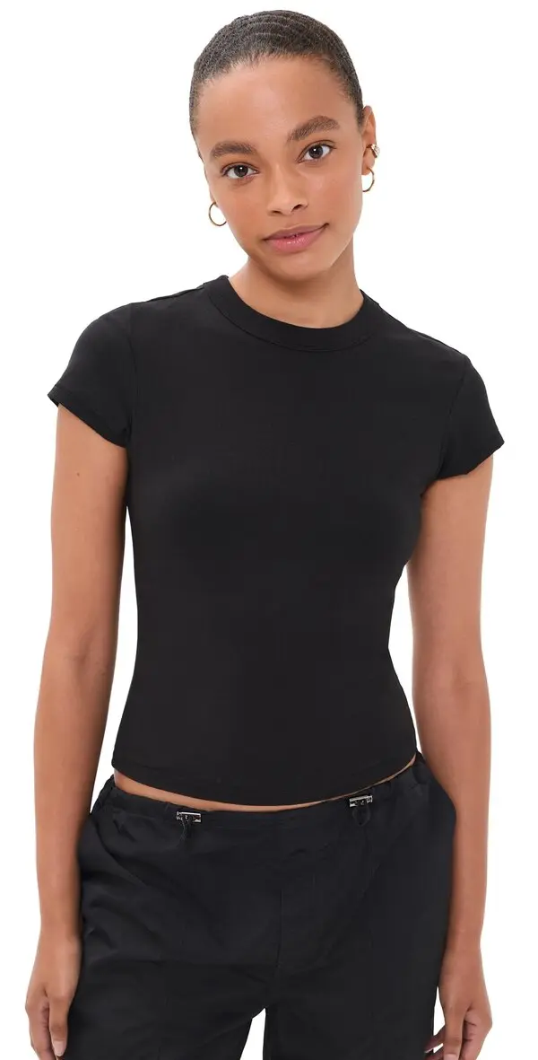 Good American The Cap Sleeve Tee - Black001