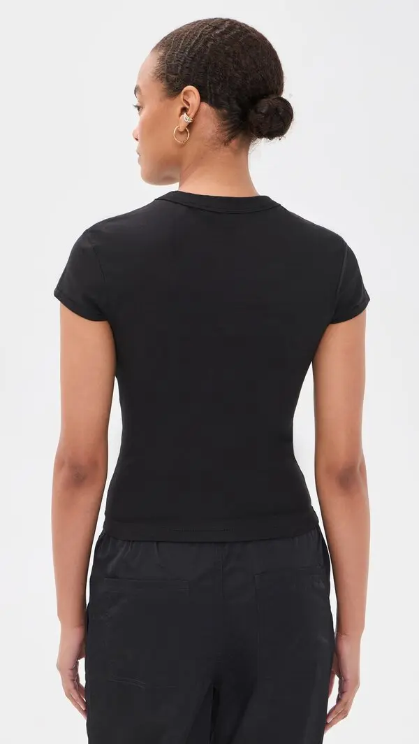 Good American The Cap Sleeve Tee - Black001