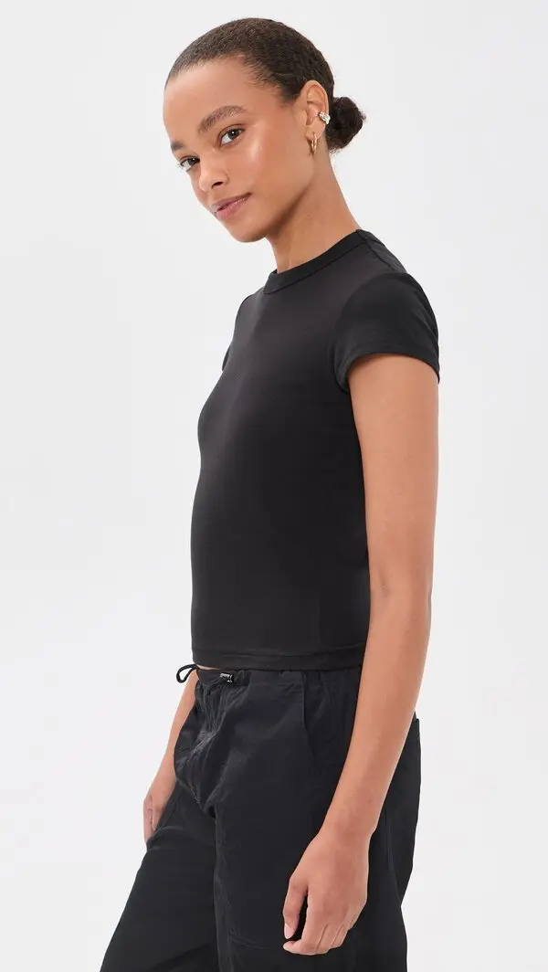 Good American The Cap Sleeve Tee - Black001