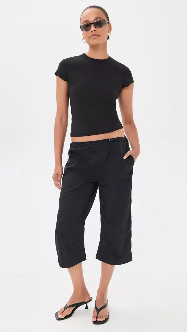 Good American The Cap Sleeve Tee - Black001