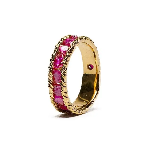 GERMAN KABIRSKI Raw Sapphire And Gold Plated Silver Ring - Pink