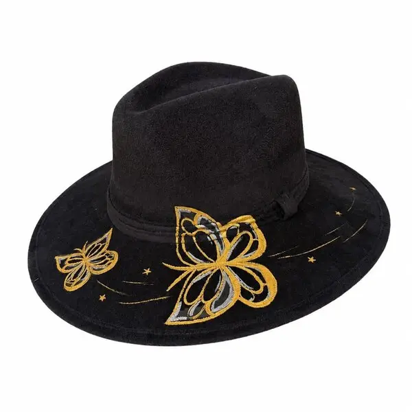 BELLA SOUL Gilded Butterfly Painted Hat