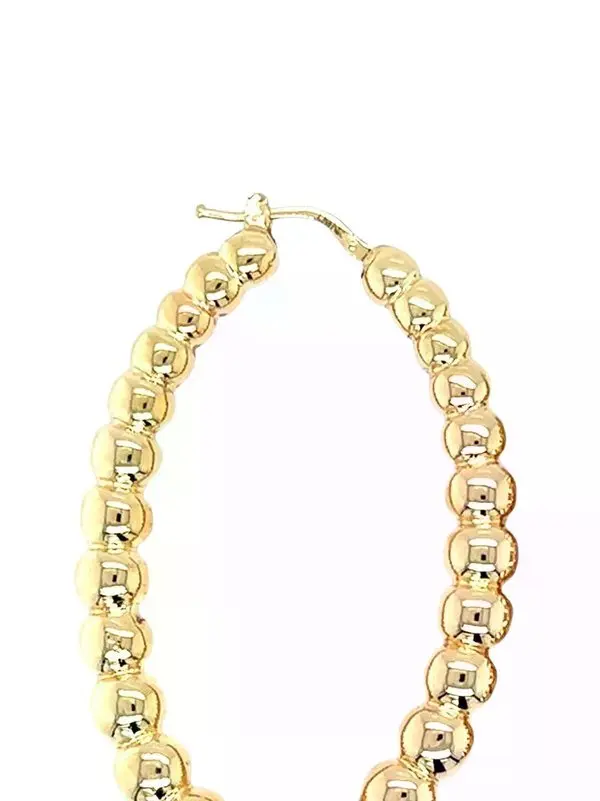 LISA NIK Beaded Oval Hoop Earrings