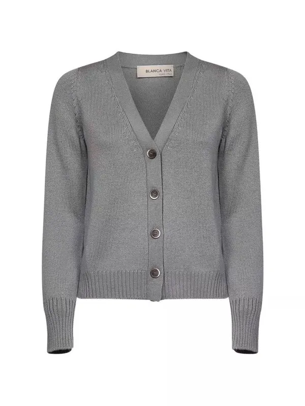 BLANCA VITA Button-up V-neck Cardigan