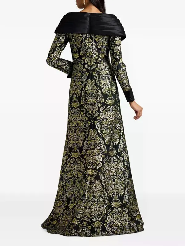 tadashi shoji asymmetric floral jacquard dress Brocade Maxi size-L Nashville Outfit Ideas Summer: size:Xs Tadashi Shoji’s Printed Maxi