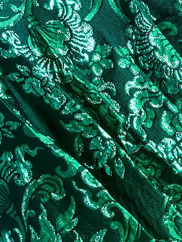 Tadashi Shoji Corliss Peplum Damask-pattern Maxi Dress