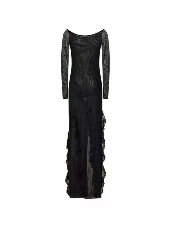 ALINA Sequin-embellished Ruffled Maxi Dress
