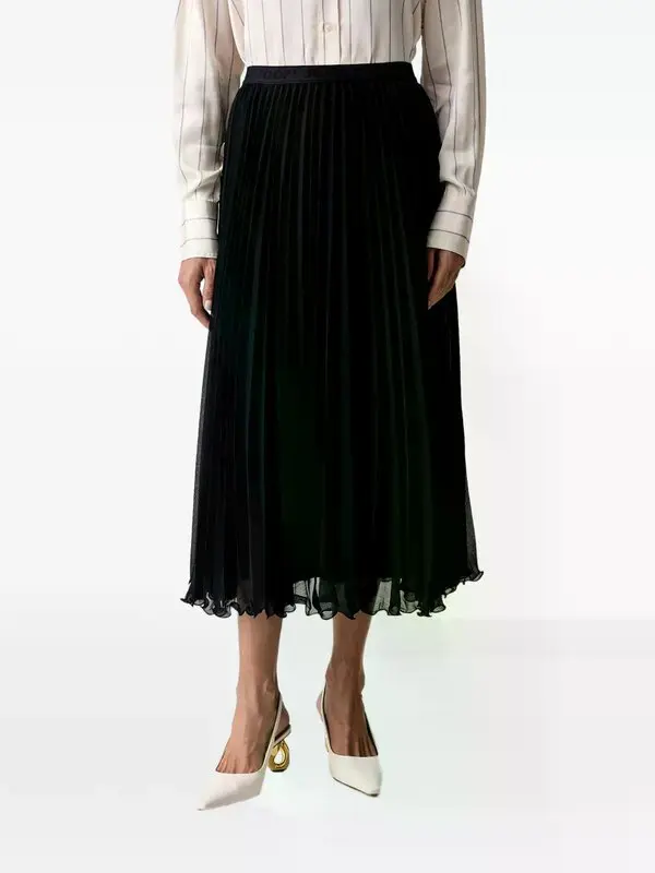 JOOP! Pleated Midi Skirt With Logo Jacquard Waistband