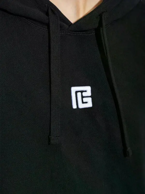 Balmain Logo-embroidered Drawstring Hoodie